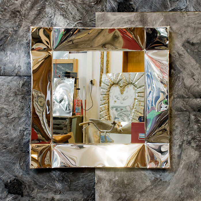 Wall-mounted mirror - FRAGILE - marco mazzei - contemporary / square ...