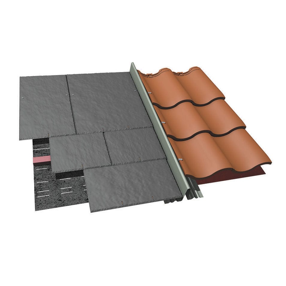 GRP roof gutter - DRY FIX - Marley - V-shaped