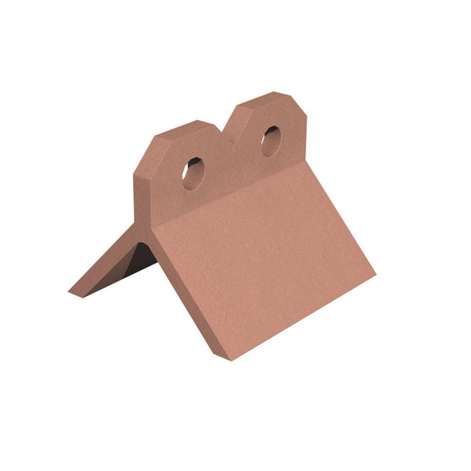 Roof ridge tile - TWO HOLE CRESTED - Marley - clay / red / smooth