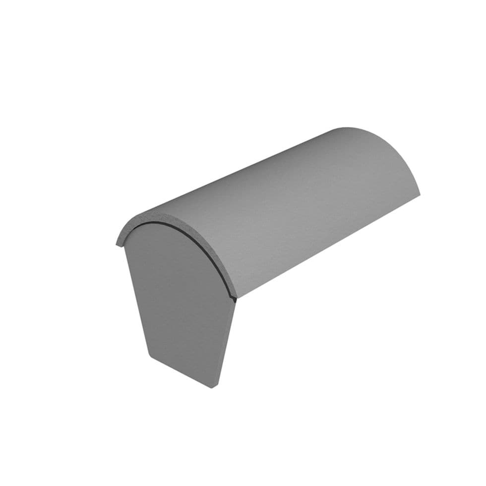 Roof ridge tile - SEGMENTAL STOP END - Marley - concrete / red / slate look