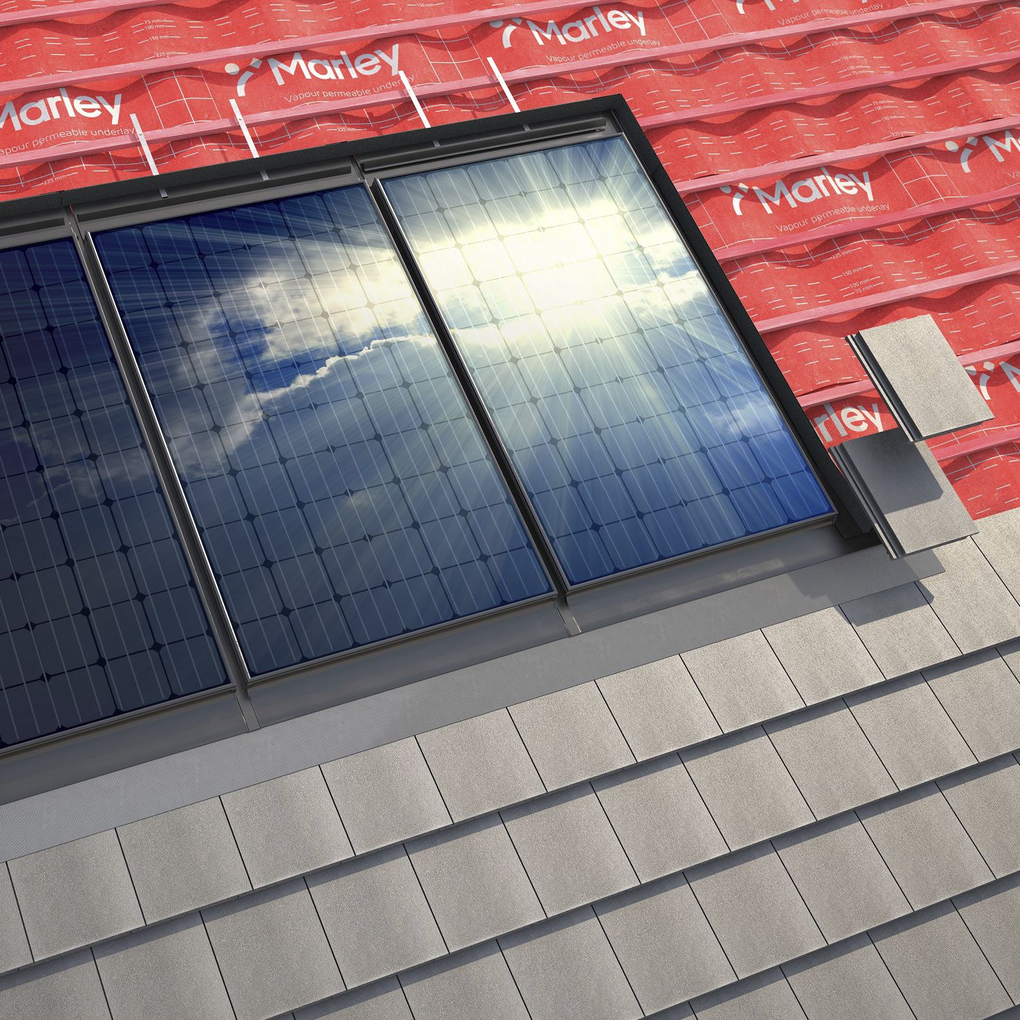 Flat thermal solar collector - MARLEY SOLARTILE® - Marley - for heating ...
