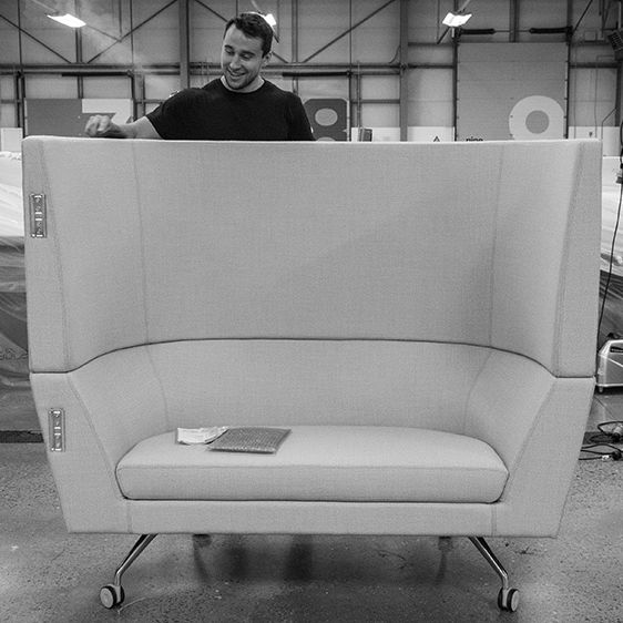 Modular sofa - CWTCH - Orange Box - contemporary / fabric / high back