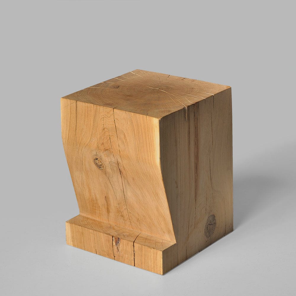 Contemporary stool - PFEIFE - vitamin design - oak / oiled wood / oak base