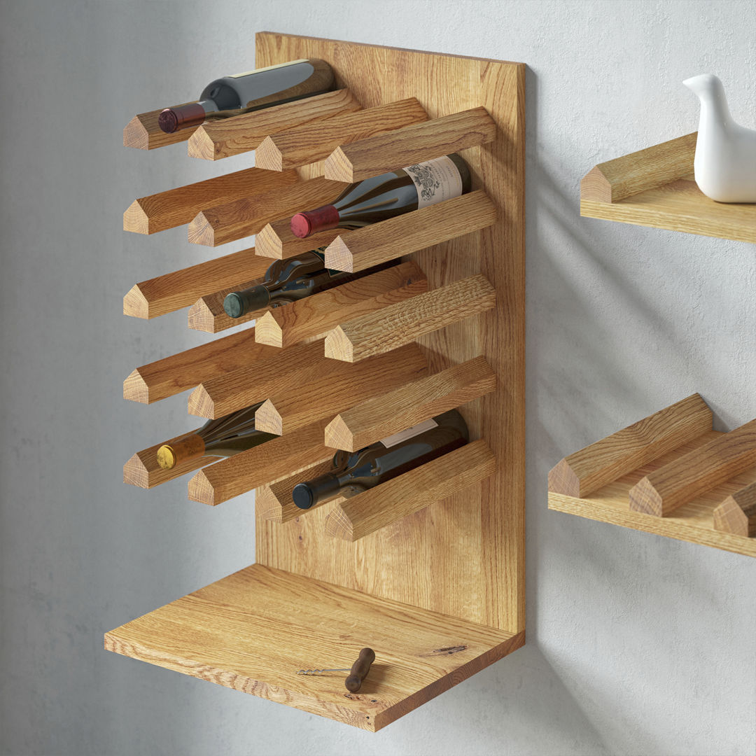 Oak bottle rack - AVARIUM VINO - vitamin design - American walnut / ash ...
