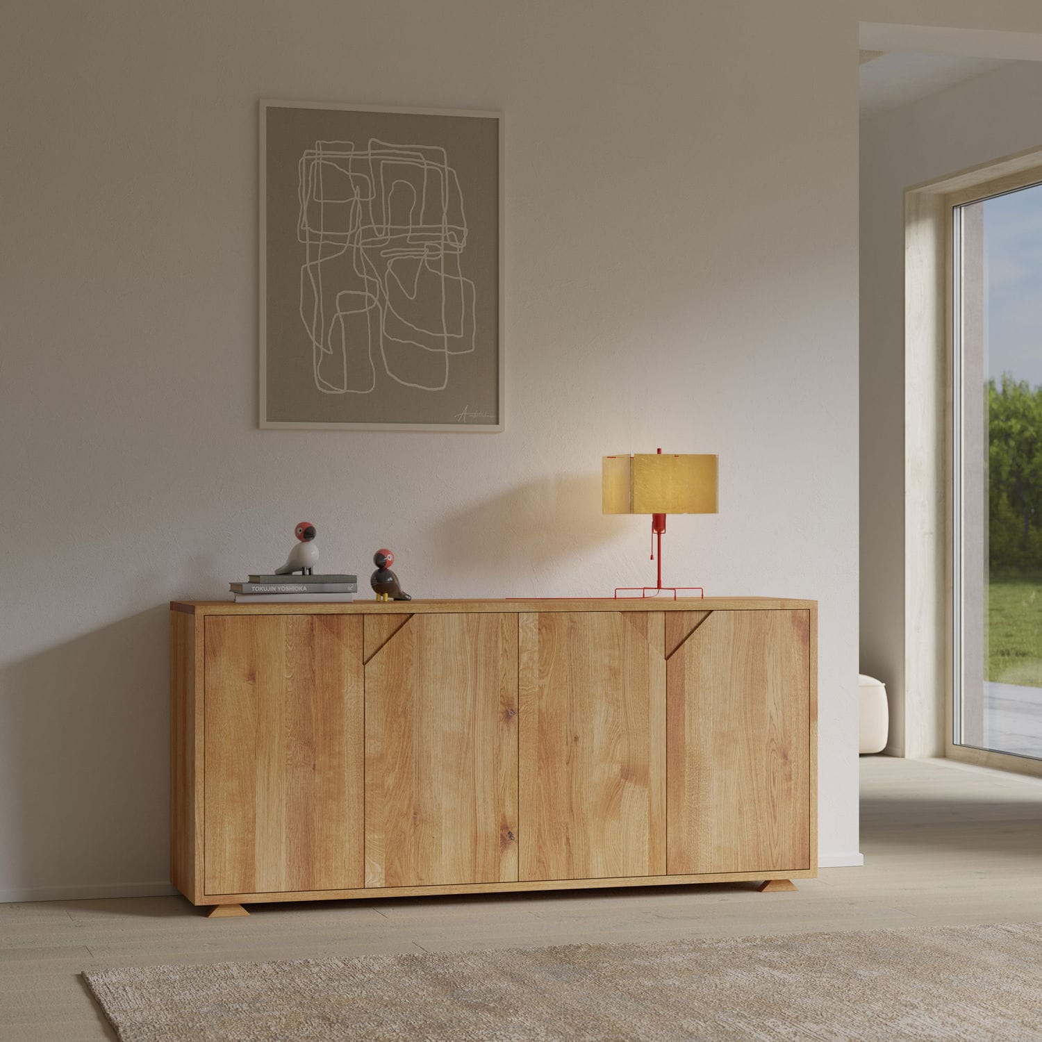Contemporary sideboard - PYRA - vitamin design - oak / walnut / solid wood