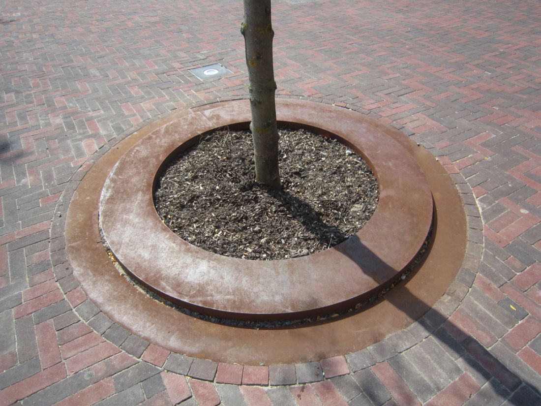 Tree edging - RIEST - ANAE street furniture - COR-TEN® steel / circular