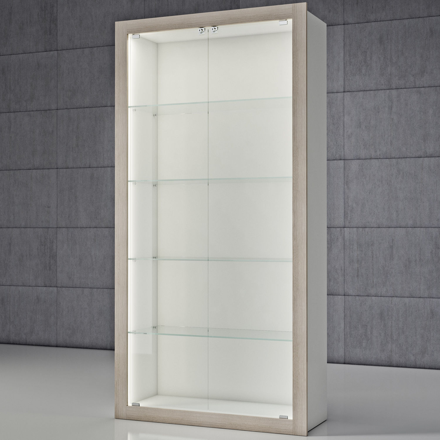 Contemporary display case - Q/FS - Italvetrine - tempered glass / maple ...