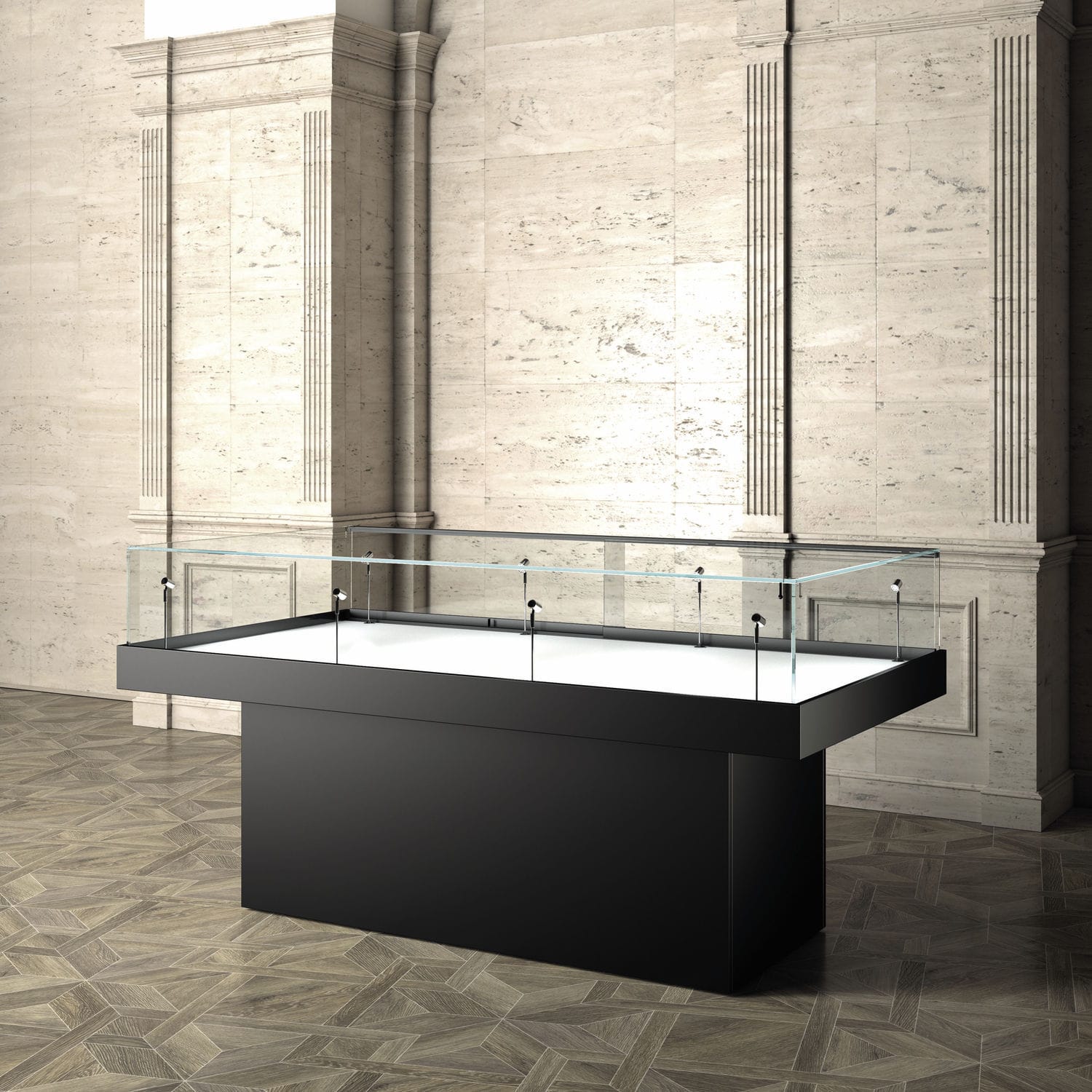 Contemporary display case - MU/180T - Italvetrine - tempered glass ...