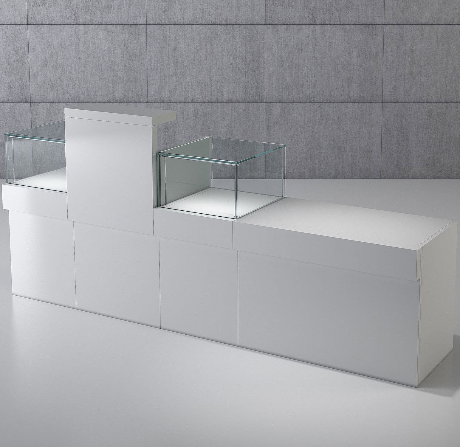 Contemporary display case - COM/QF4 - Italvetrine - glass / wooden ...