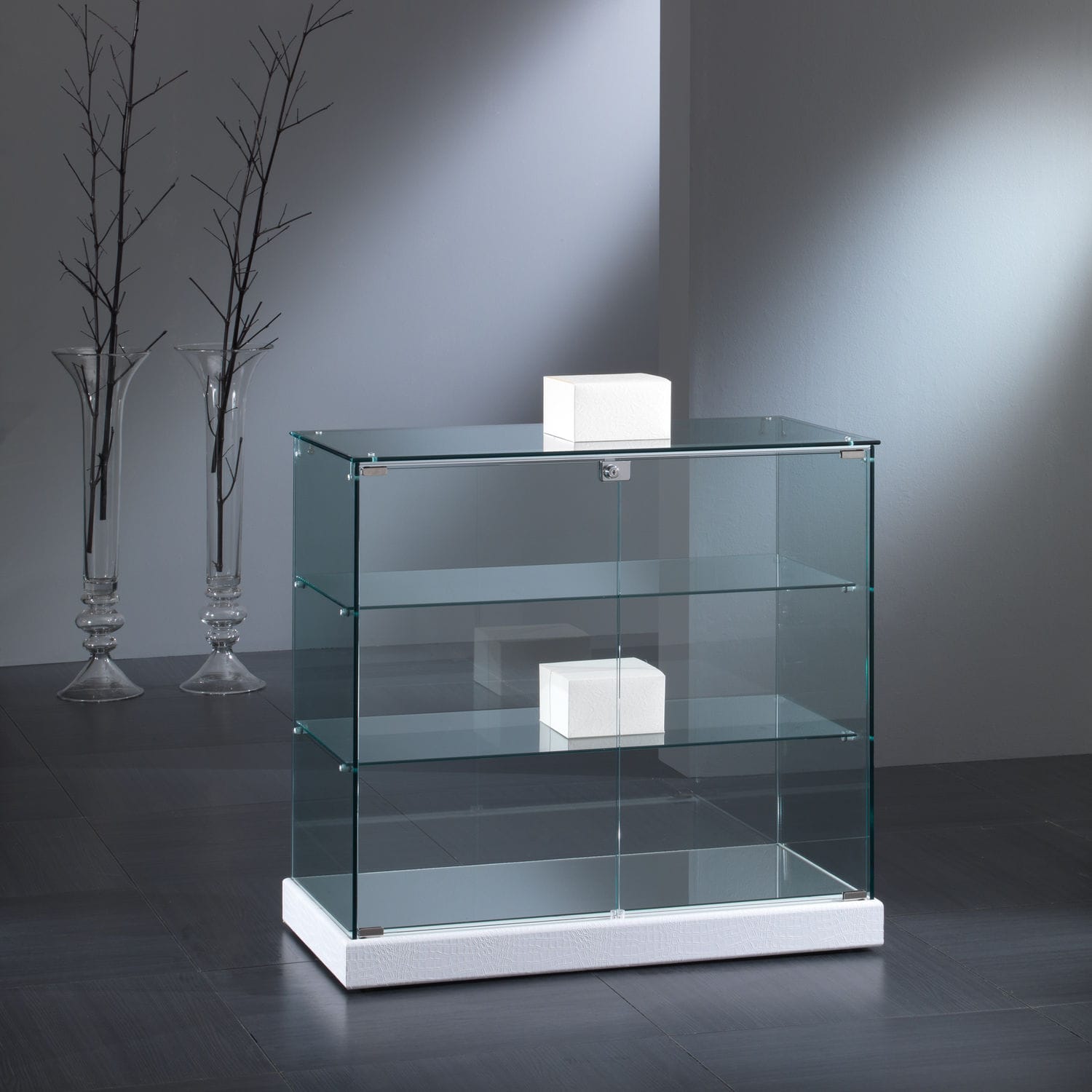 Contemporary display case - 9/B - Italvetrine - glass / synthetic ...