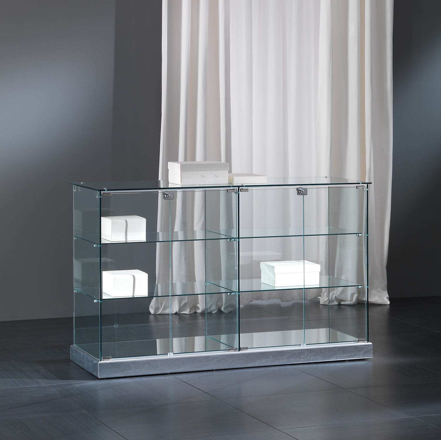Contemporary display case - 14/B - Italvetrine - tempered glass ...