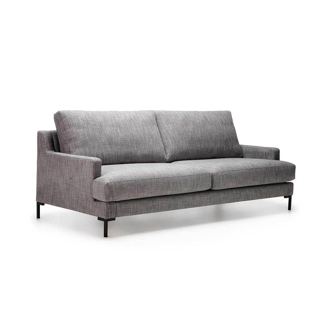 Contemporary sofa - JUNE - MANUEL LARRAGA - fabric / brown / gray
