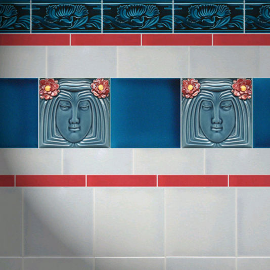 Earthenware tile - F 5 V1 - GOLEM Baukeramik - high-gloss / printed ...