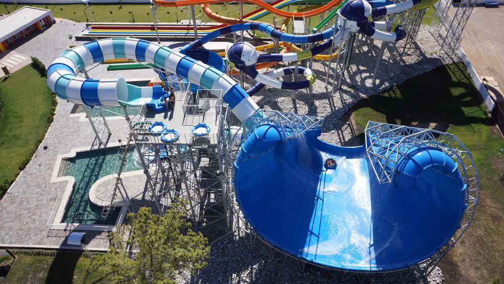 Curved Slide Surf Safari Polin Waterparks For Water Park
