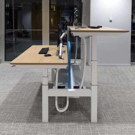 Contemporary desk - MOVE - Dynamobel - laminate / height-adjustable ...