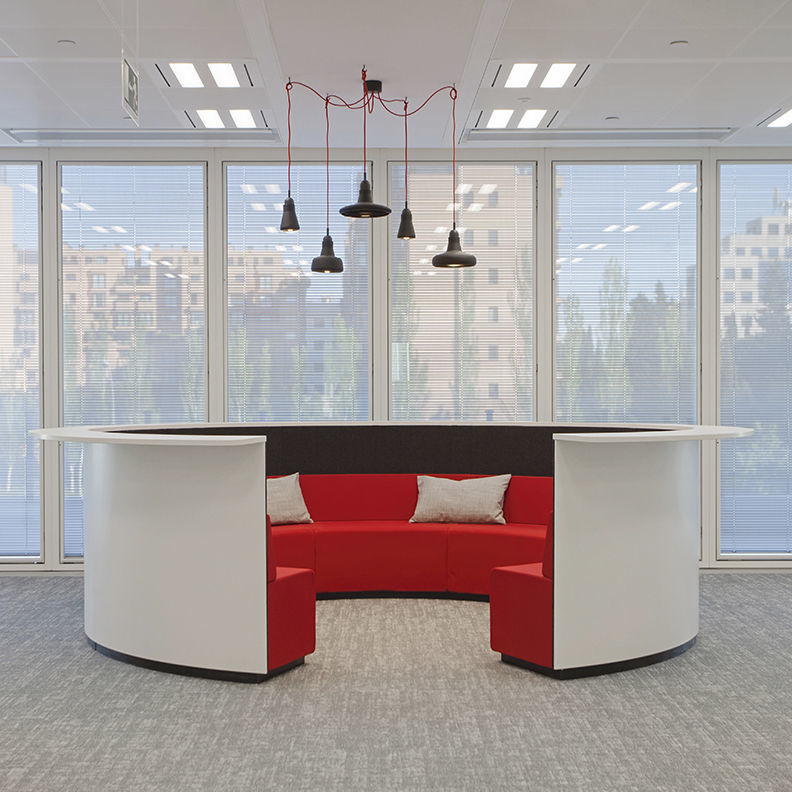 Modular privacy office space - VIVA FORUM - Dynamobel - wooden / fabric