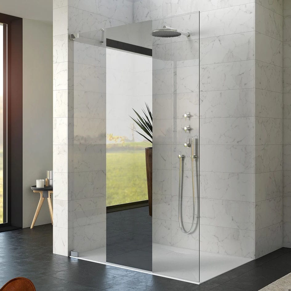 Pivoting shower screen - Kinequartz équerres Solo - Kinedo ...