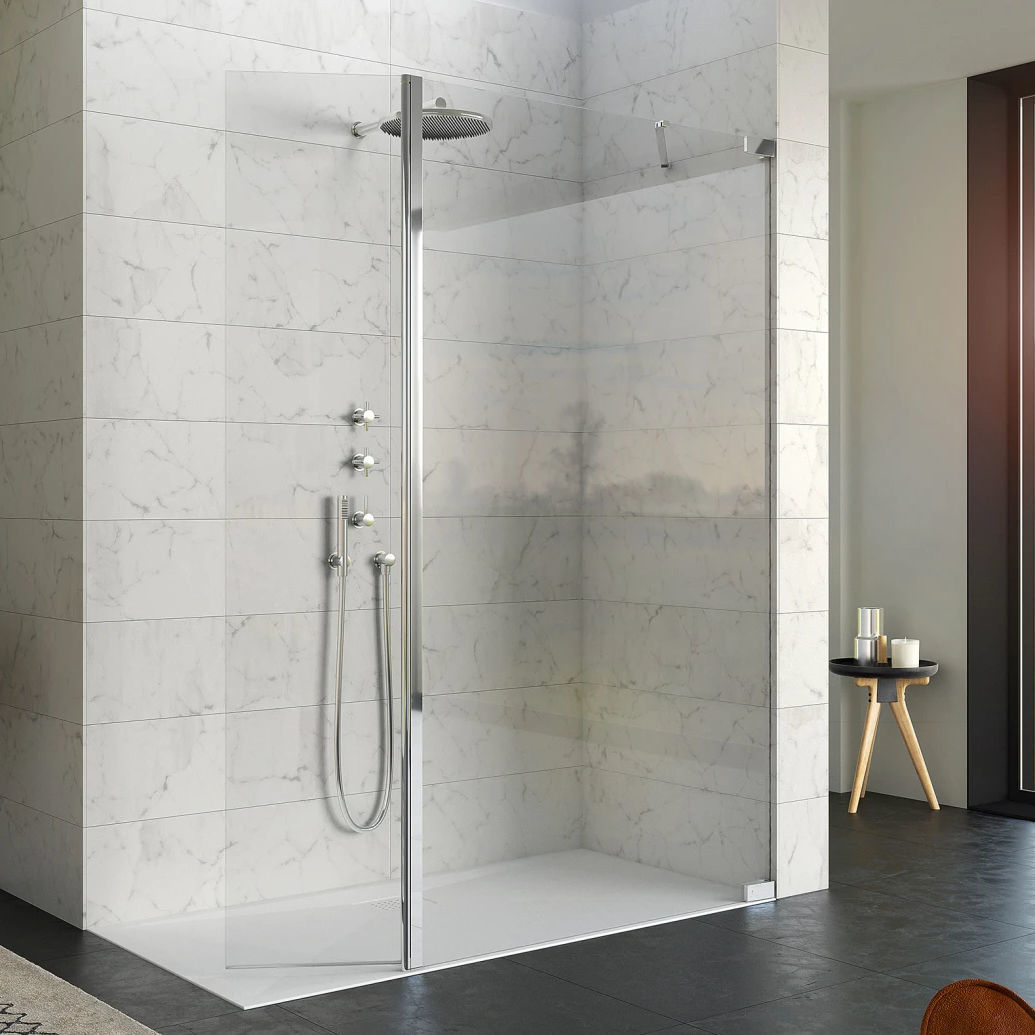 Pivoting shower screen - Kinequartz équerres Duo - Kinedo - rectangular ...