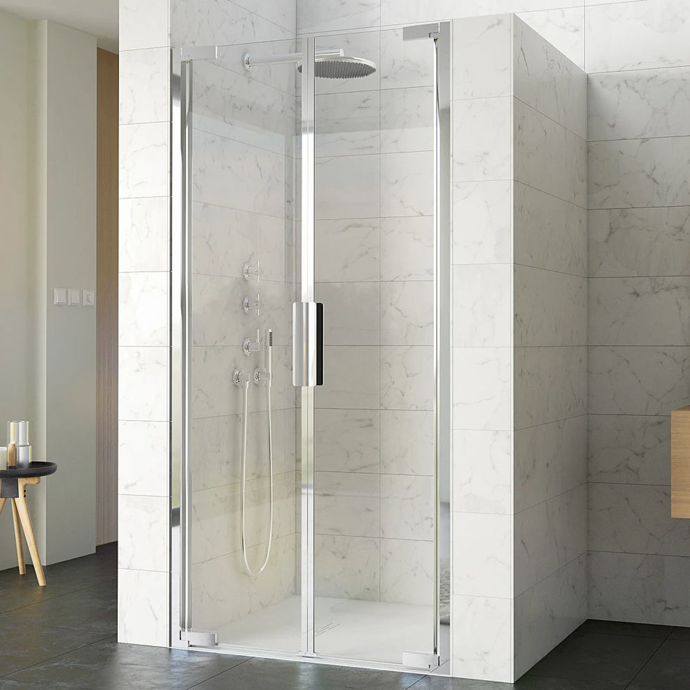 Pivoting shower screen - Kinequartz profilé 2P - Kinedo - rectangular ...