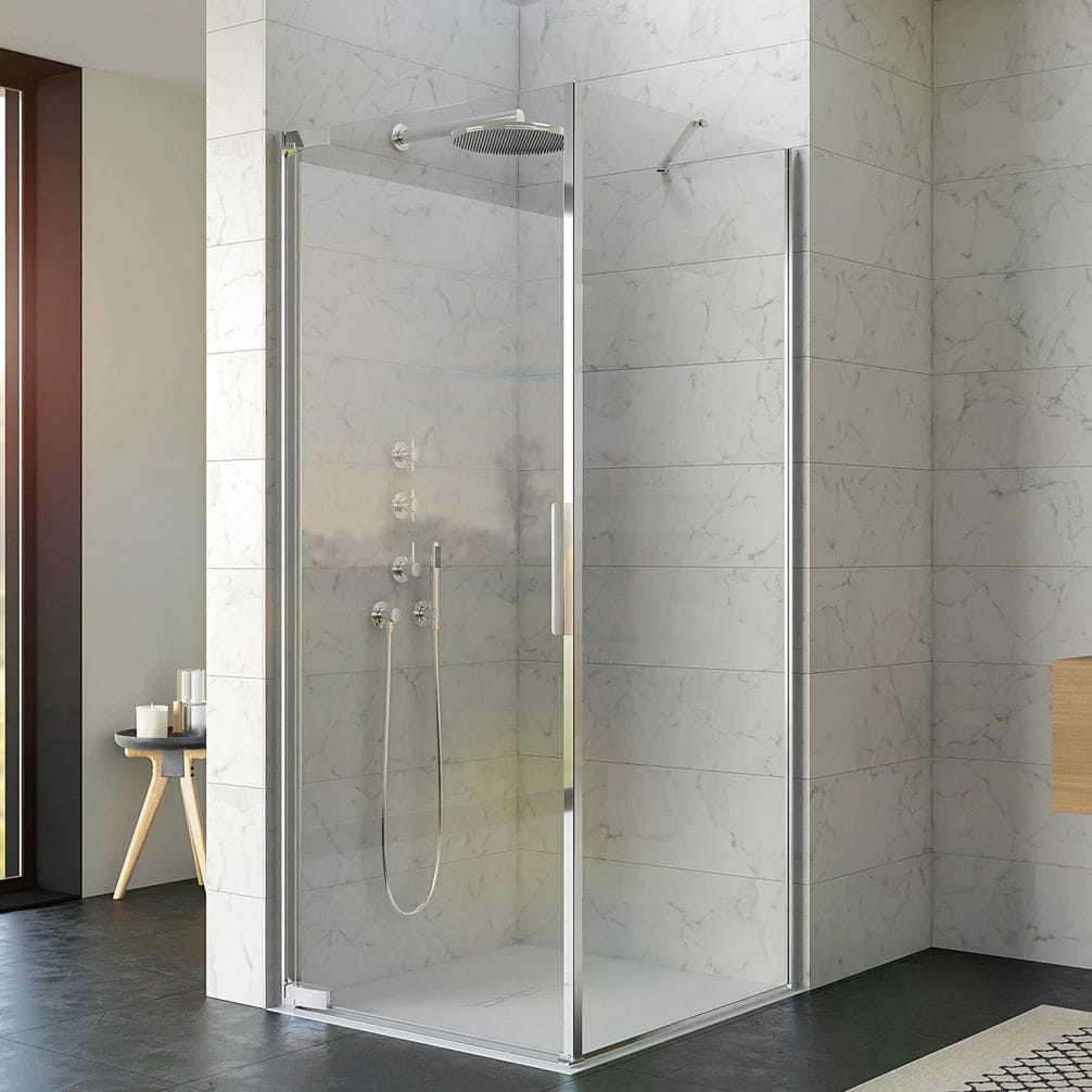 Pivoting shower screen - Kinequartz profilé P+F - Kinedo - rectangular ...