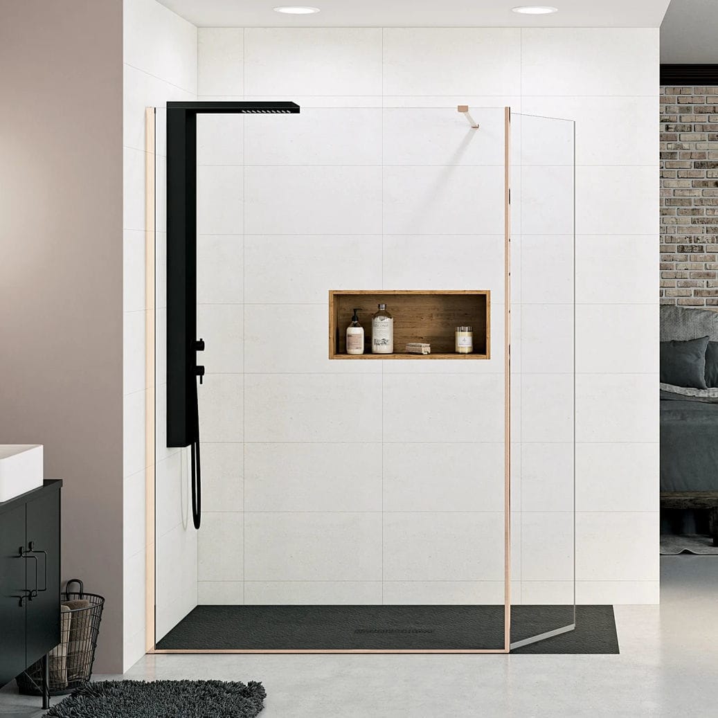 Reversible shower screen - Ekinox Duo - Kinedo - pivoting / rectangular ...