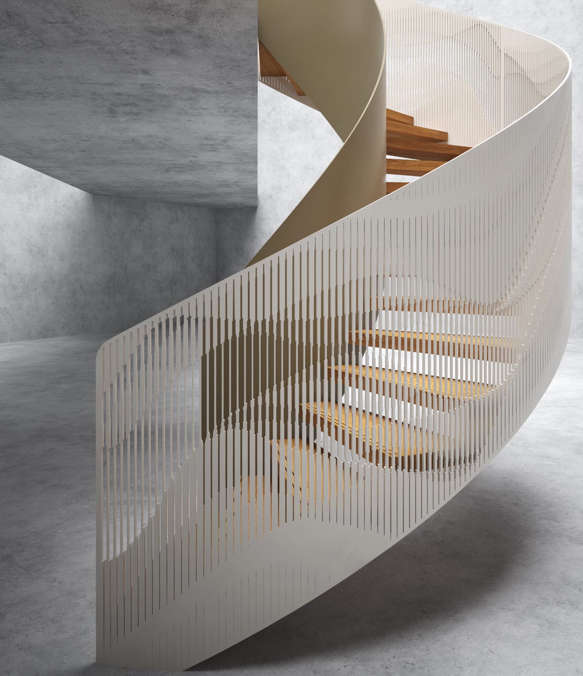 High-end staircase - MOIRE - EeStairs - circular / wooden step / steel ...