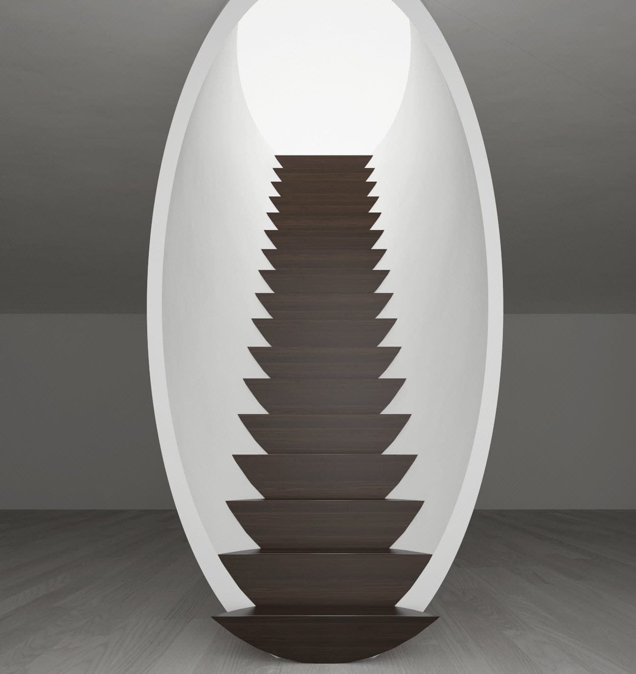 High-end staircase - TUBE - EeStairs - straight / wooden step / indoor