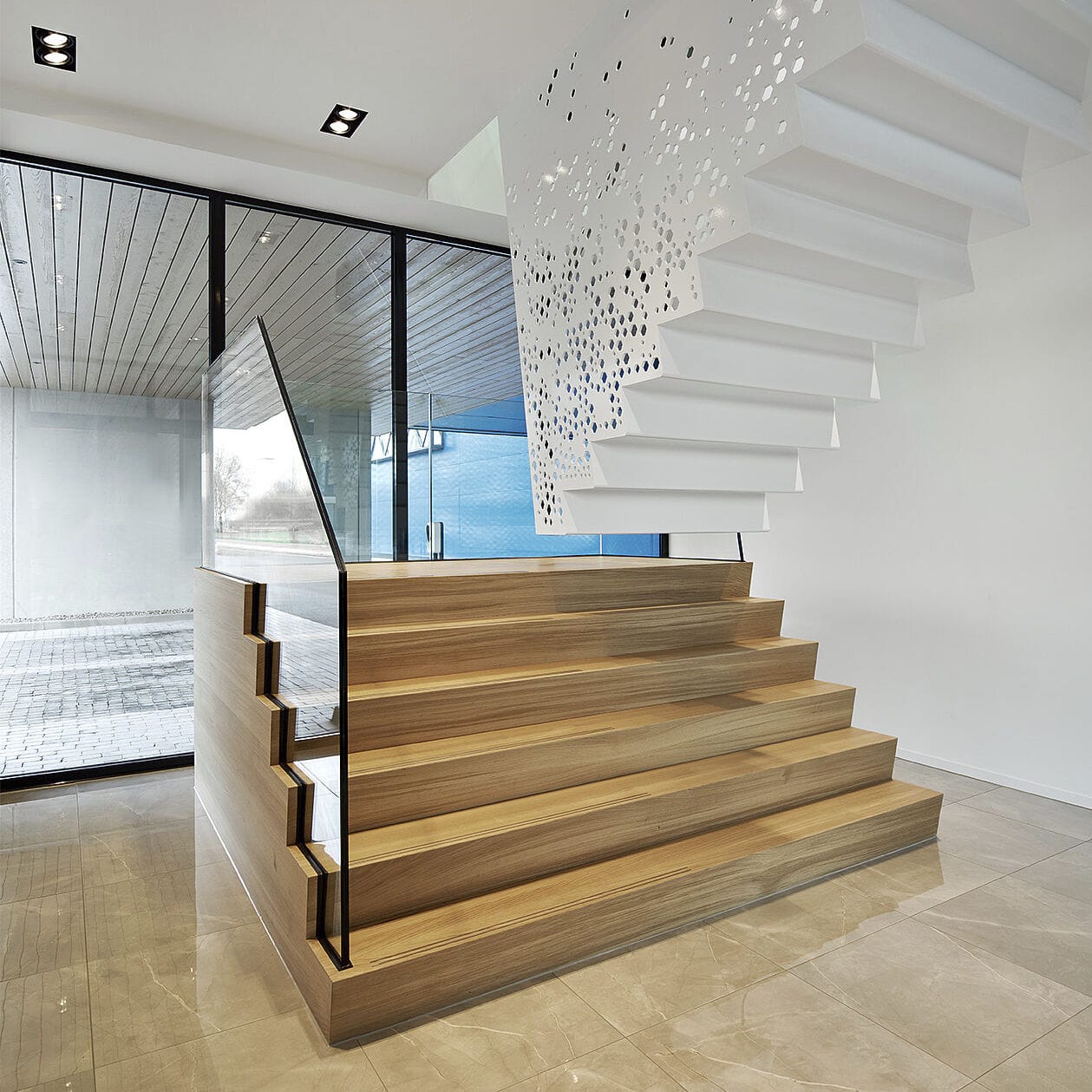 High-end staircase - TSE, ENTER - EeStairs - straight / wooden step ...