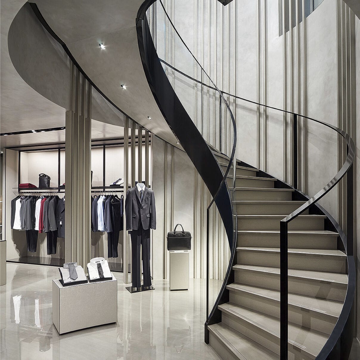 High-end staircase - EMPORIO ARMANI, AMSTERDAM - EeStairs - helical ...