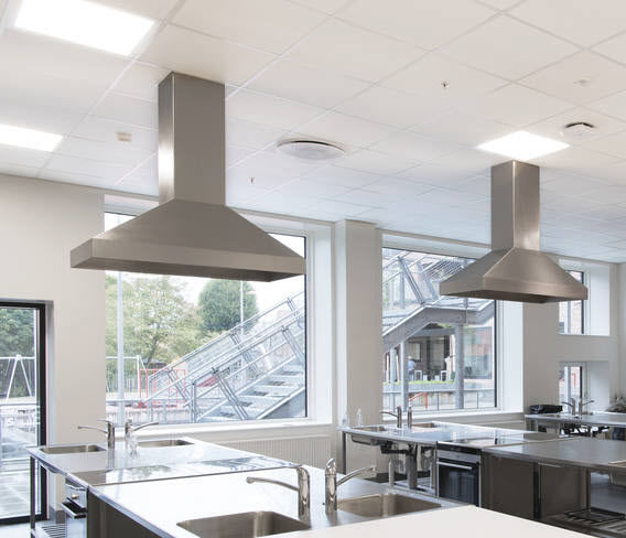 Stone wool suspended ceiling - BOXER™ - ROCKFON - tile / panel / acoustic