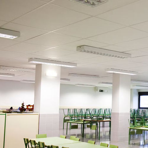 Stone wool suspended ceiling - BOXER™ - ROCKFON - tile / panel / indoor