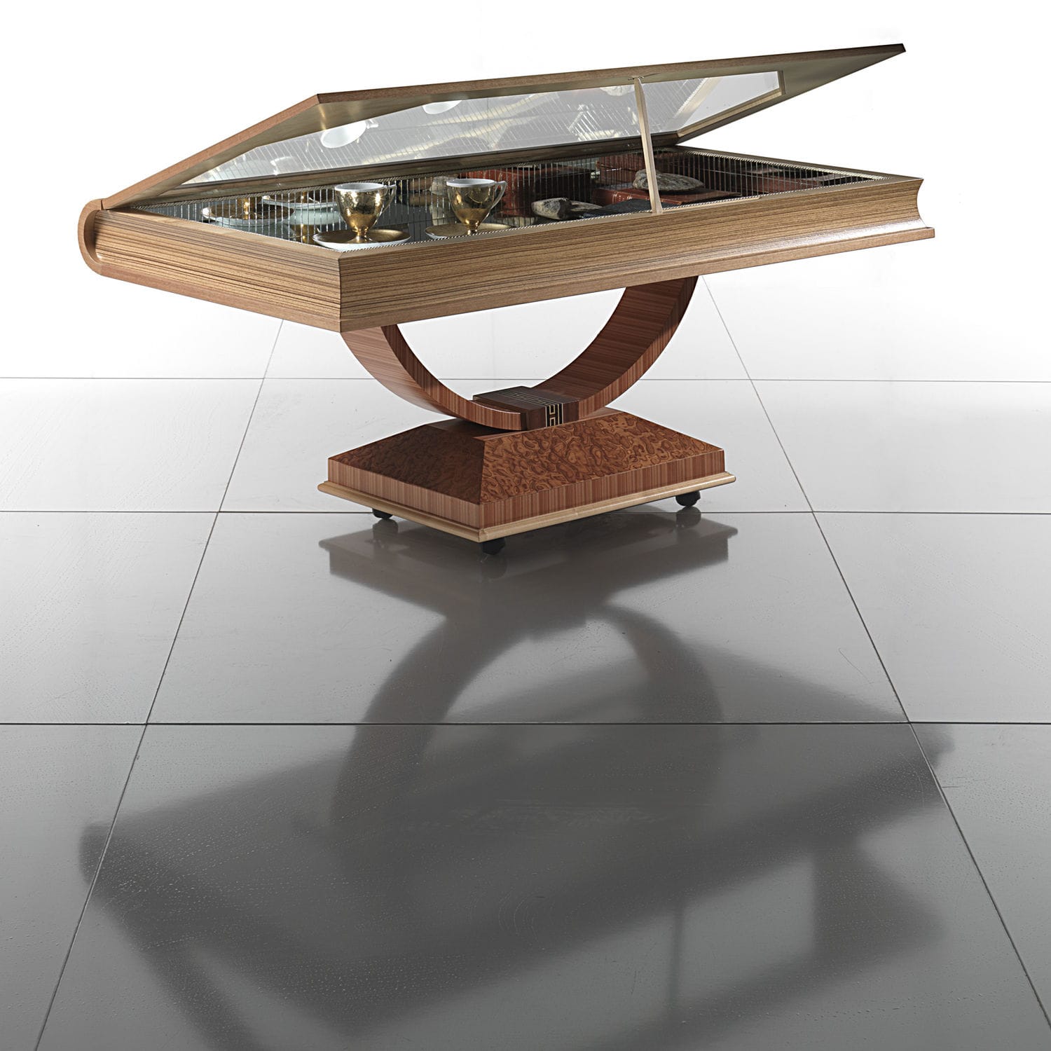 Traditional coffee table - TL30 LIBRO - CARPANELLI - rosewood / glass / rectangular