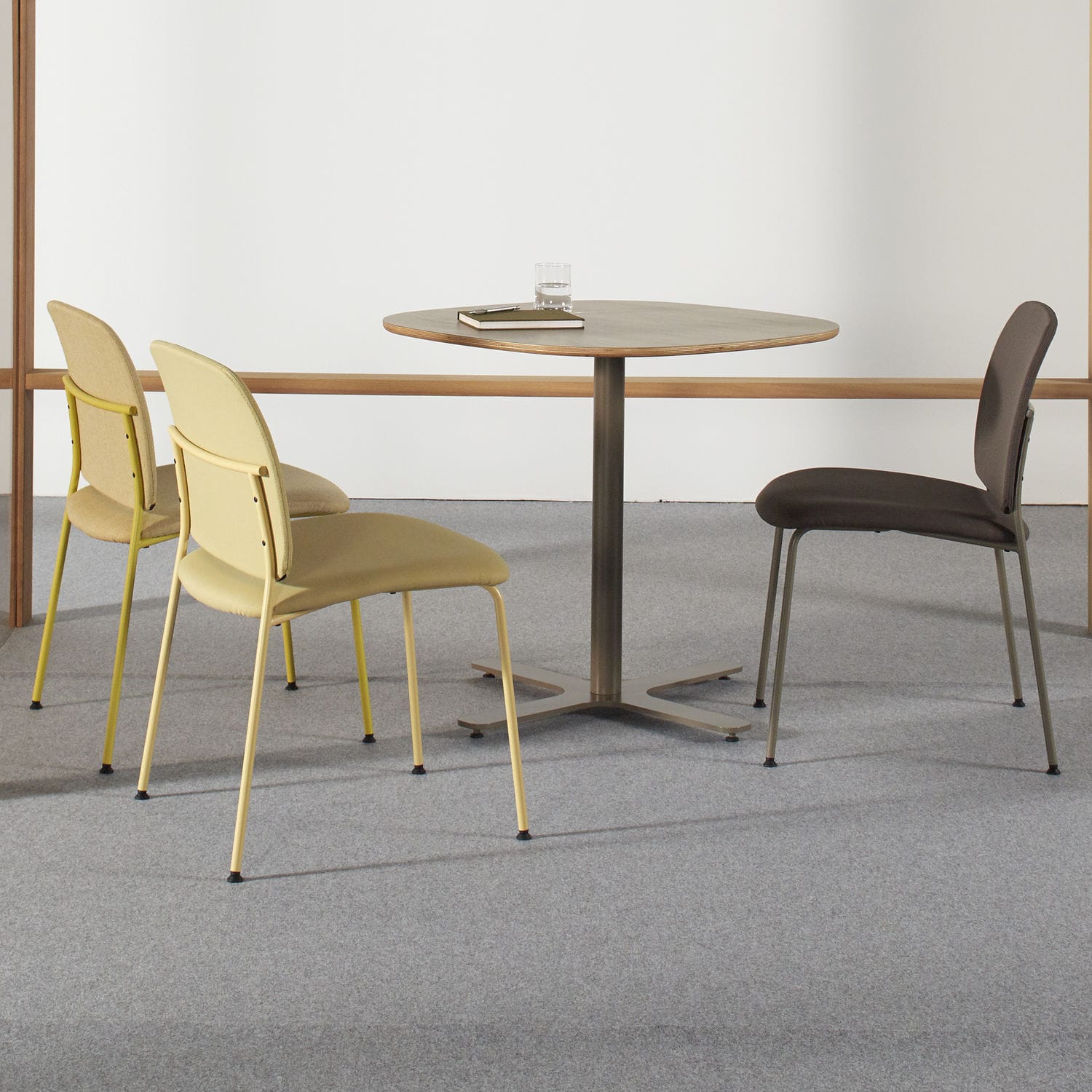 Contemporary chair - AIA - AKABA - fabric / leather / wooden