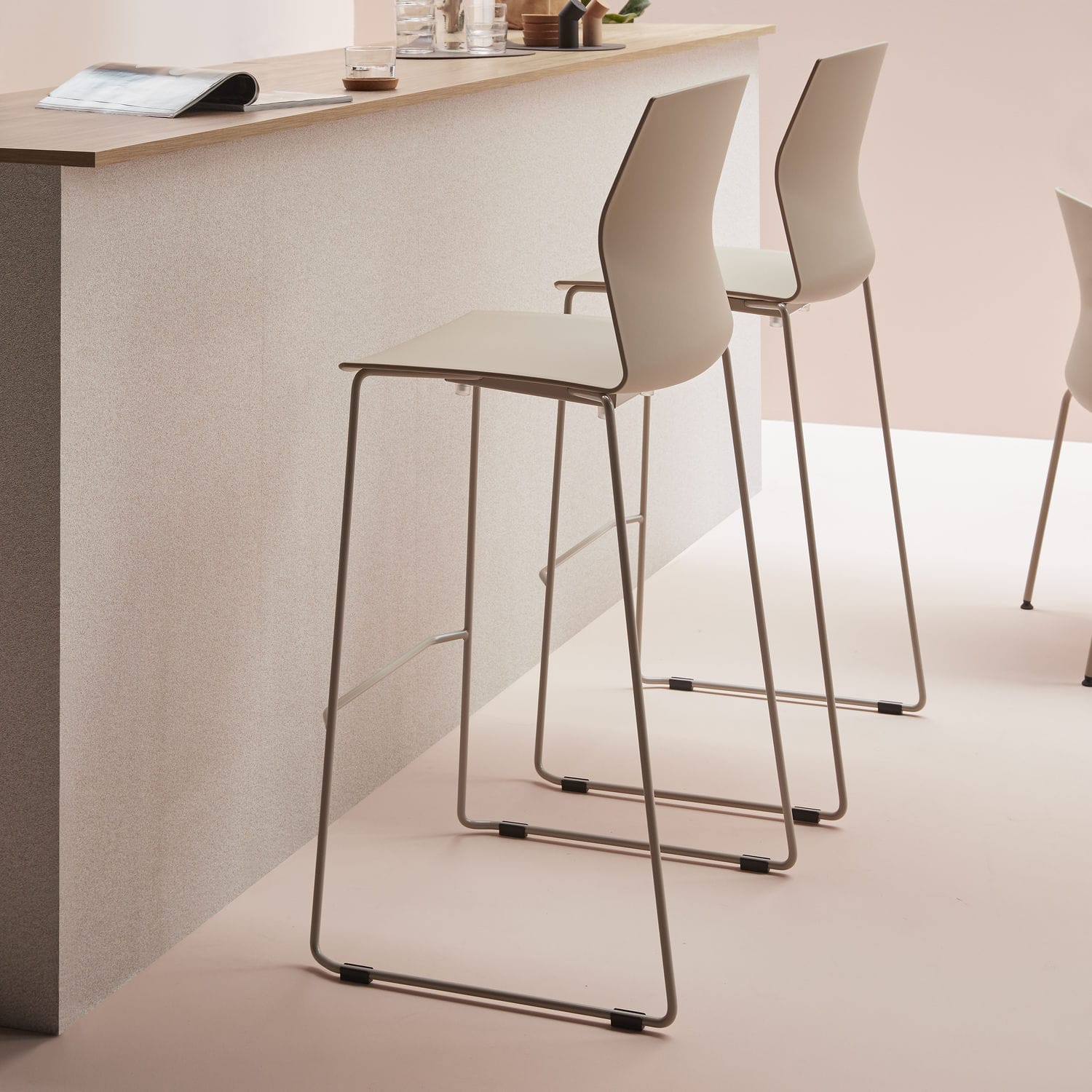 Contemporary bar chair - KABI - AKABA - indoor / fabric / polypropylene