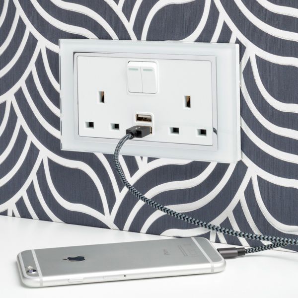 Electric socket - CRYSTAL CT - Retrotouch - double / recessed / glass