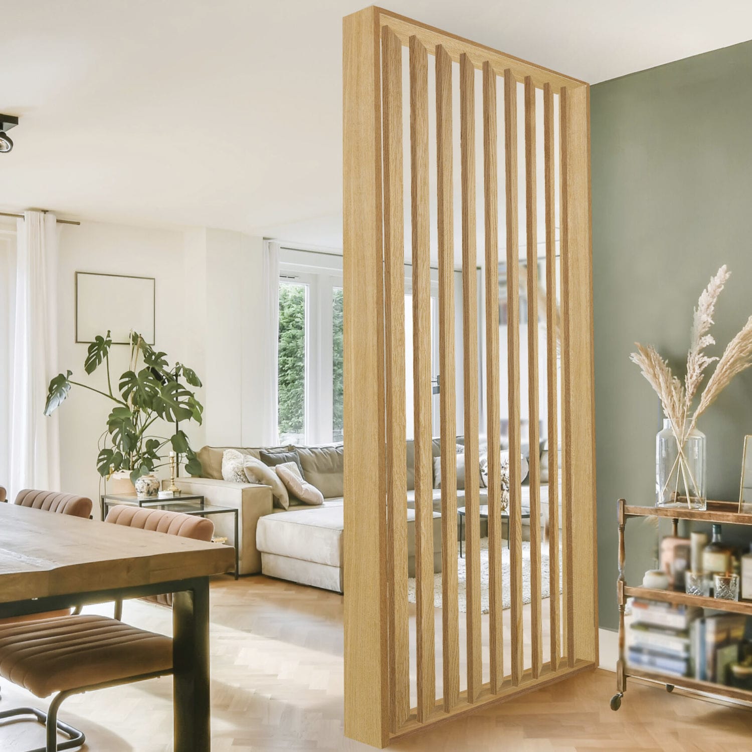Natural oak screen wall - INCLINÉES - Proboporte - indoor