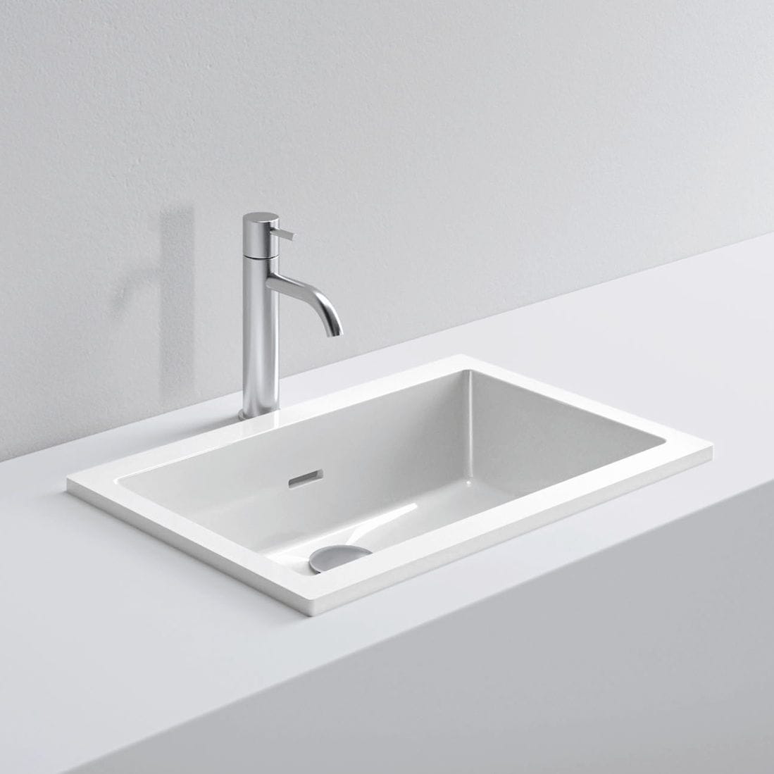 Built-in washbasin - NET - Milldue - ceramic / rectangular / contemporary