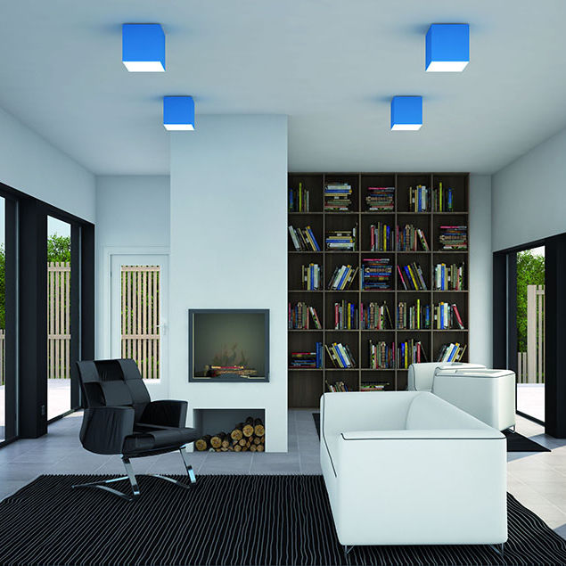 Contemporary ceiling light - IZAR C - LUCIS - square / painted steel ...
