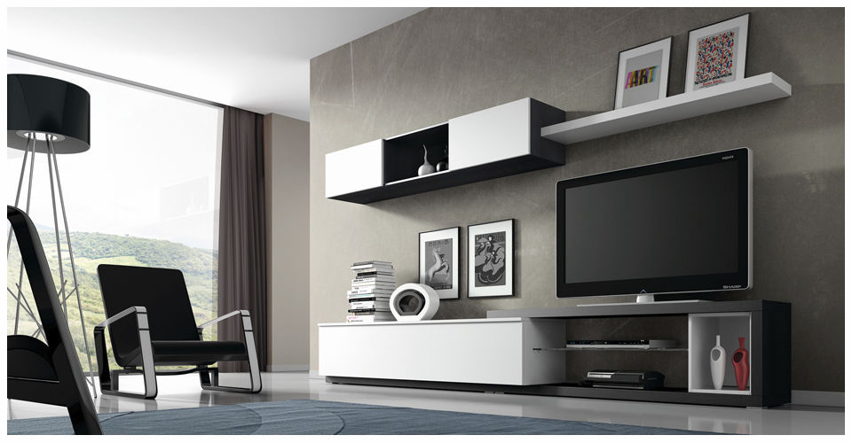 Contemporary TV wall unit - ELI 8901 - Baixmoduls - lacquered wood