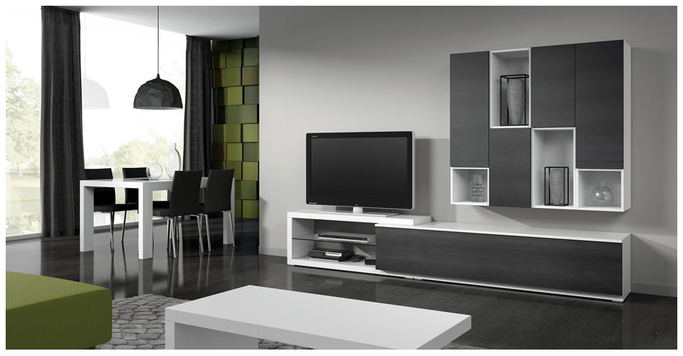 Contemporary TV wall unit - ELI 8924 - Baixmoduls - wooden / lacquered wood
