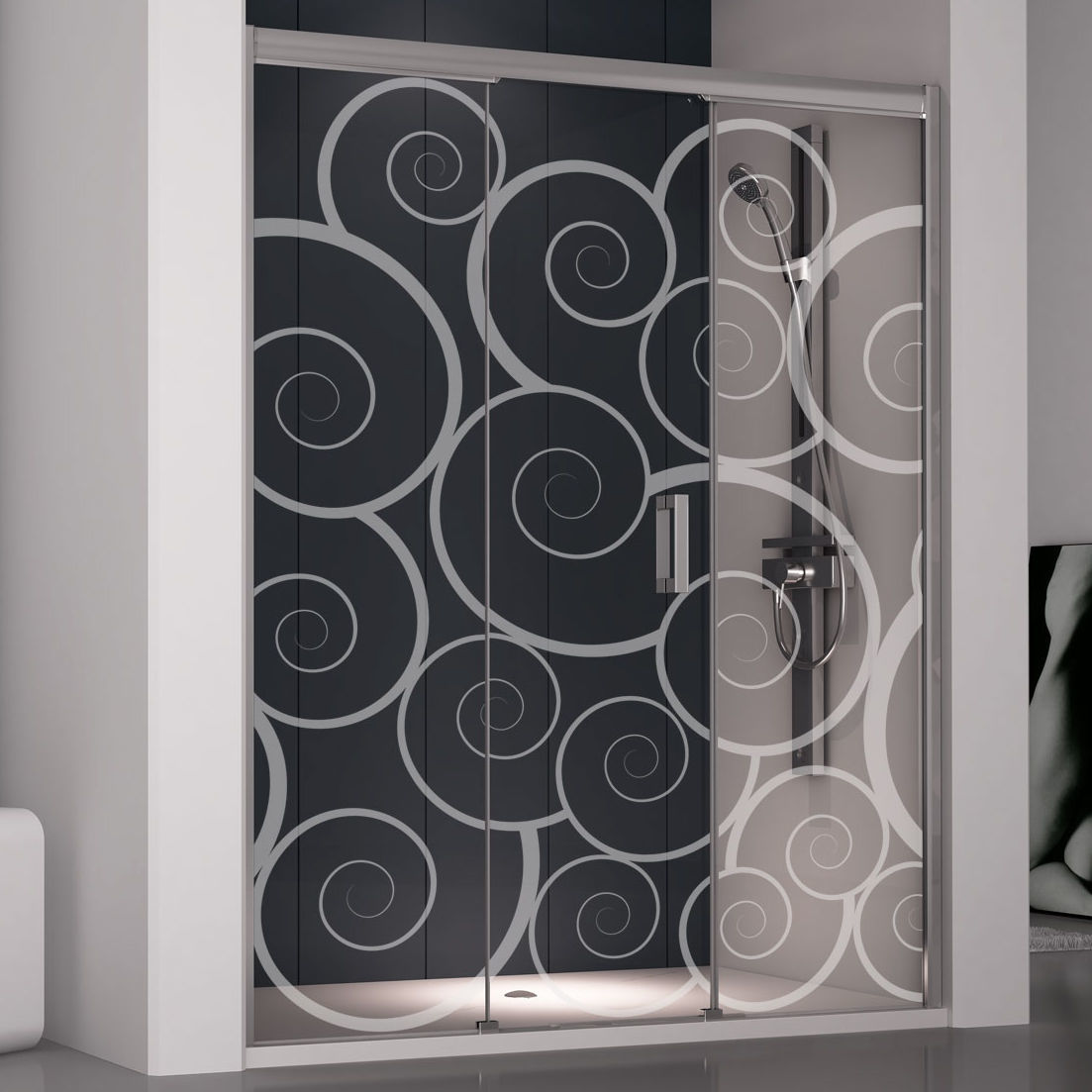 Sliding shower screen - 503 - HISPABAÑO - fixed / for alcoves ...