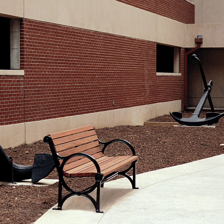 Traditional public bench - C-12 - Victor Stanley - wooden / iron / with ...