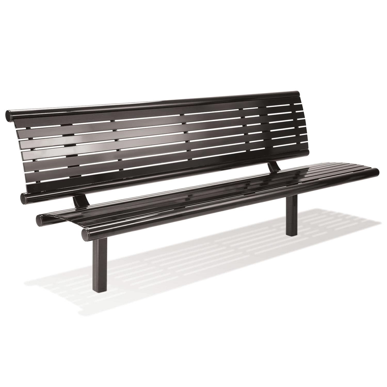 Contemporary public bench - FBF-50 - Victor Stanley - steel / with backrest
