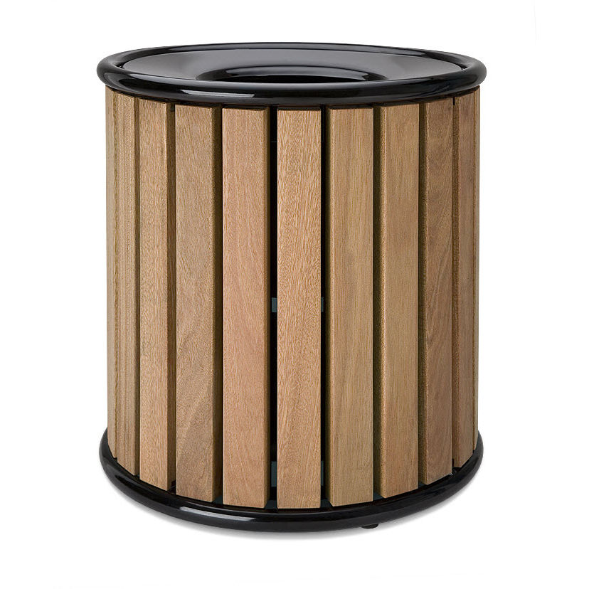 Public trash can - TH-24 - Victor Stanley - steel / with built-in ...