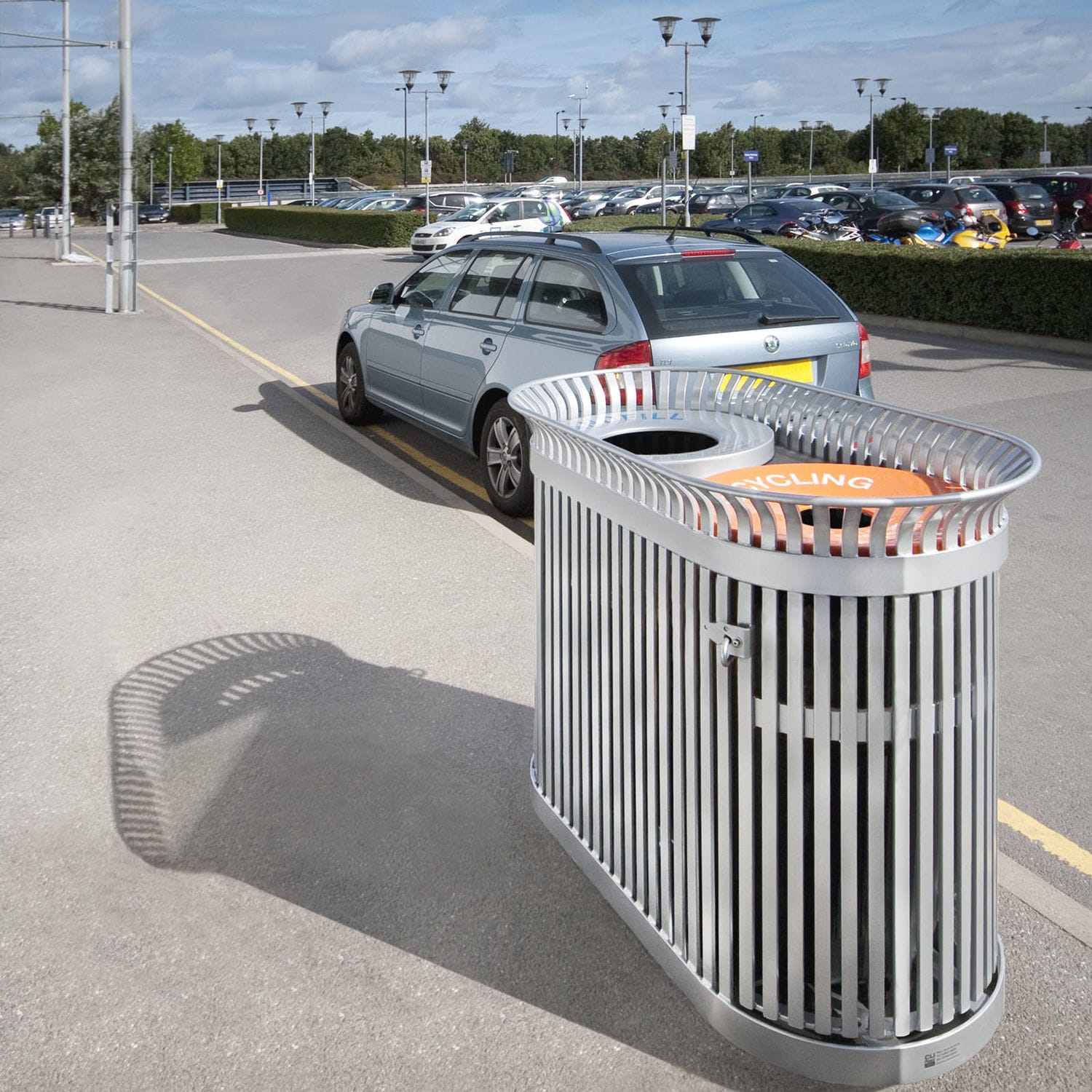 Recycling bin - SD-242 - Victor Stanley - public / steel / with built ...