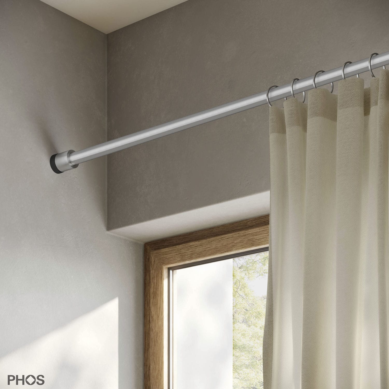 Brushed stainless steel curtain rod - VTKS20-2-S - PHOS Design GmbH ...