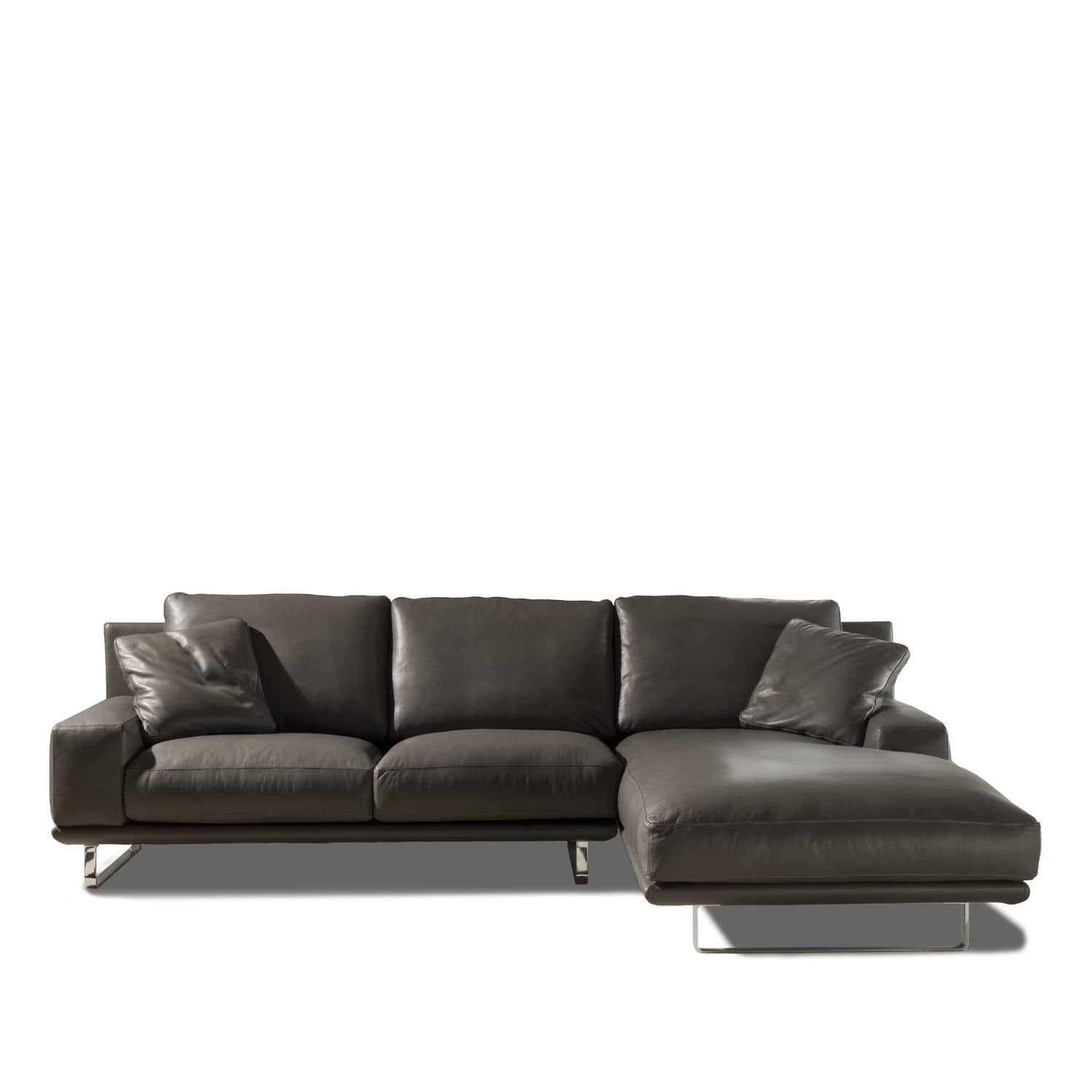 Corner sofa - TIME - Divani Santambrogio - modern / leather / custom