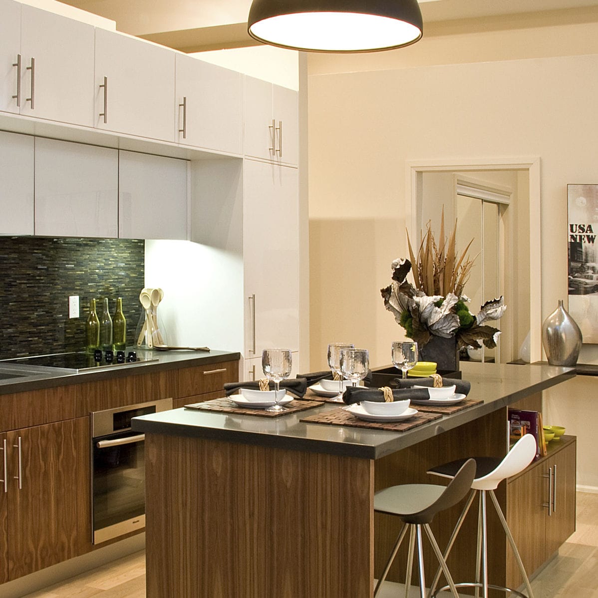 Contemporary kitchen - MODENA - AYA kitchens - wooden / island / L-shaped