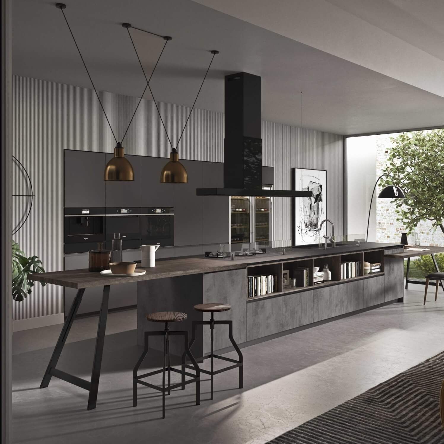 Contemporary kitchen - Fly Evo Flo Evo - Ar-Tre - ABS / melamine / island
