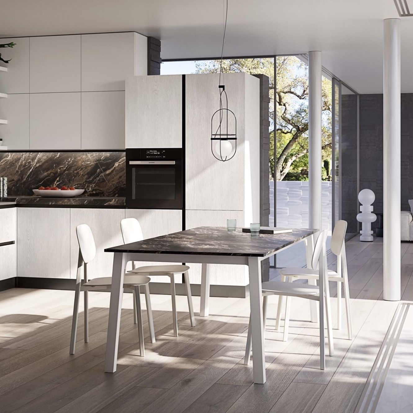 Contemporary dining table - Ar-Tre - wood veneer / laminated MDF / melamine